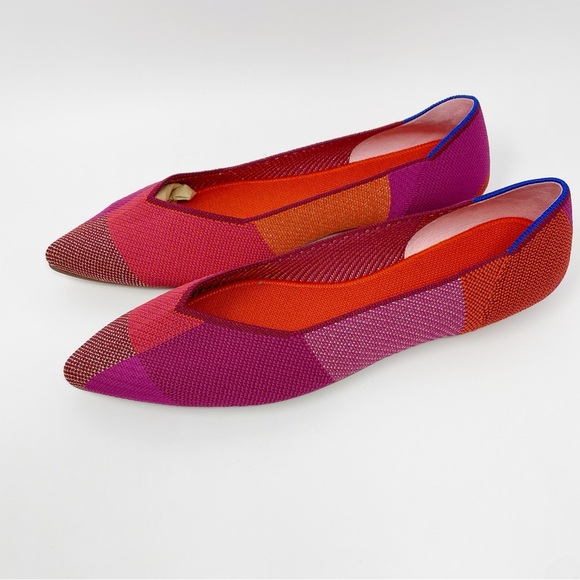 Rothy's | Shoes | Rothys Metallic Pomegranate The Point Patchwork Knit ...